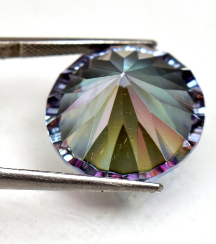 Natural Topaz Multi Fire Topaz Concave Cut Coated Topaz 35.05 Ct ...