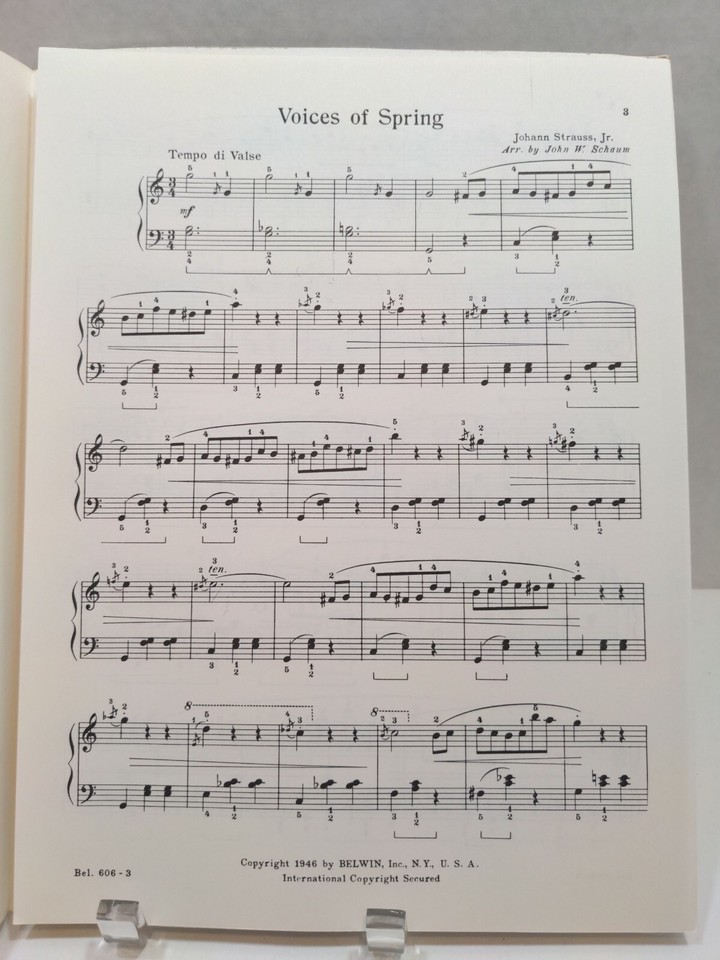 Voices Of Spring Sheet Music Piano Practice Piece Teacher Kids F3AF | eBay