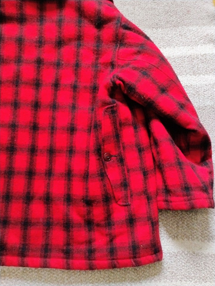 Vintage Woolrich Mackinaw Wool Red Buffalo Plaid Hunting Jacket Men’s ...