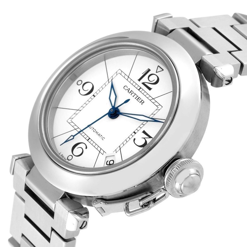 Cartier Pasha C Midsize White Dial Automatic Steel Mens Watch W31074M7 ...