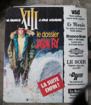 Affiche XIII "Dossier Jason Fly Vance Van Hamme 1990 Dargaud | eBay