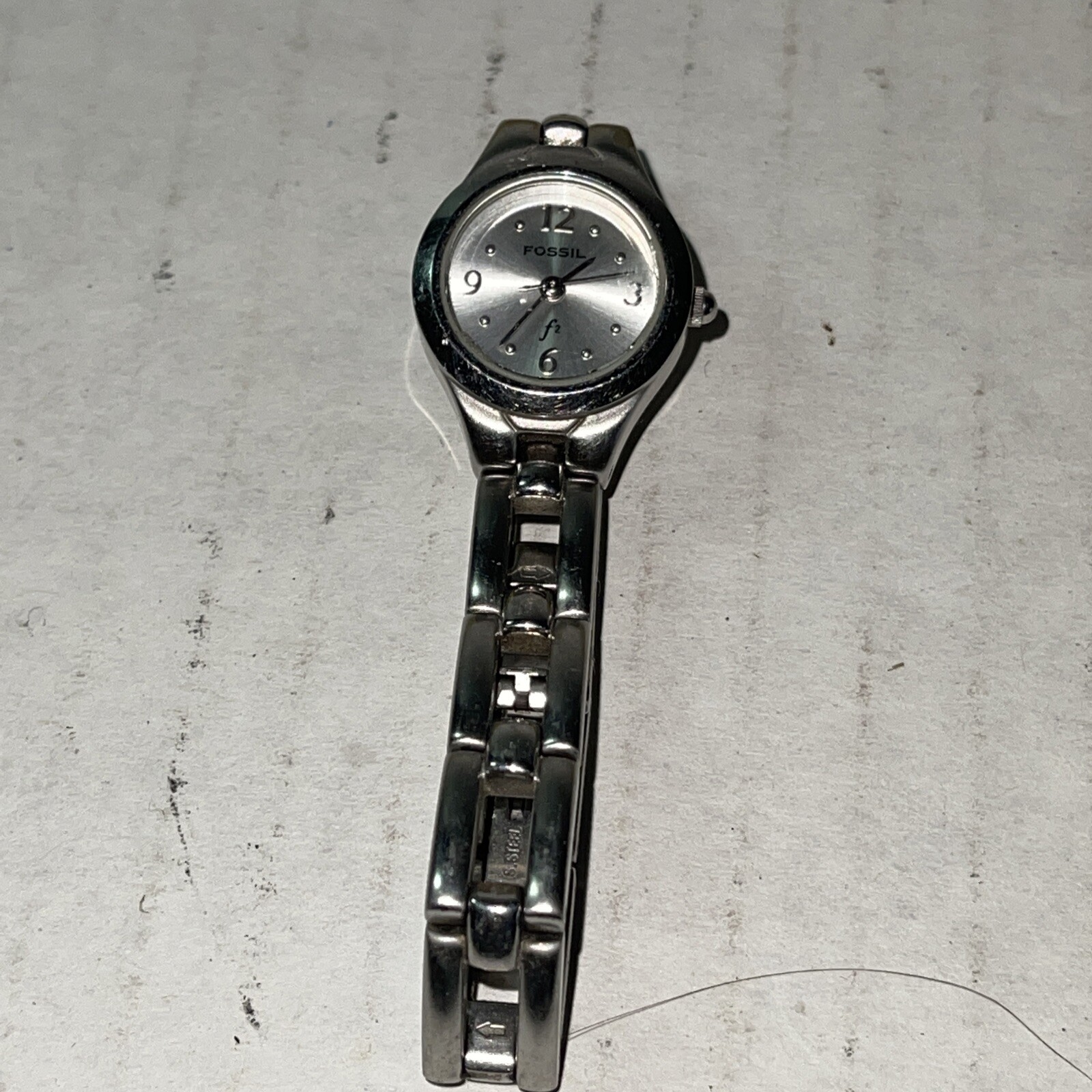 FOSSIL F2 ES-9048 Silver Tone Quartz Analog Women's Watch Sz. 5 3/4 ...