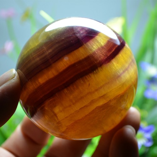 50mm-220g NATURAL YELLOW Fluorite quartz crystal sphere ball healing | eBay