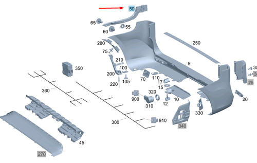 NEW MERCEDES-BENZ VITO W447 REAR LEFT BUMPER MOUNTING RAIL A4478800112 ...