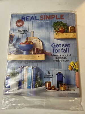Real Simple magazine September 2024 Unread! Still in mailing plastic ...