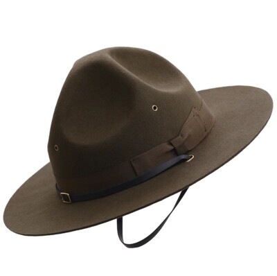 Men's Wool Sergeant Hat Military Campaign Hat Instructor Mountie Wide ...