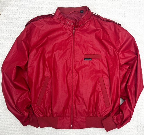 Members Only 1980s XL Red Snap Strap Bomber Jacket 46 Dadcore Vintage ...
