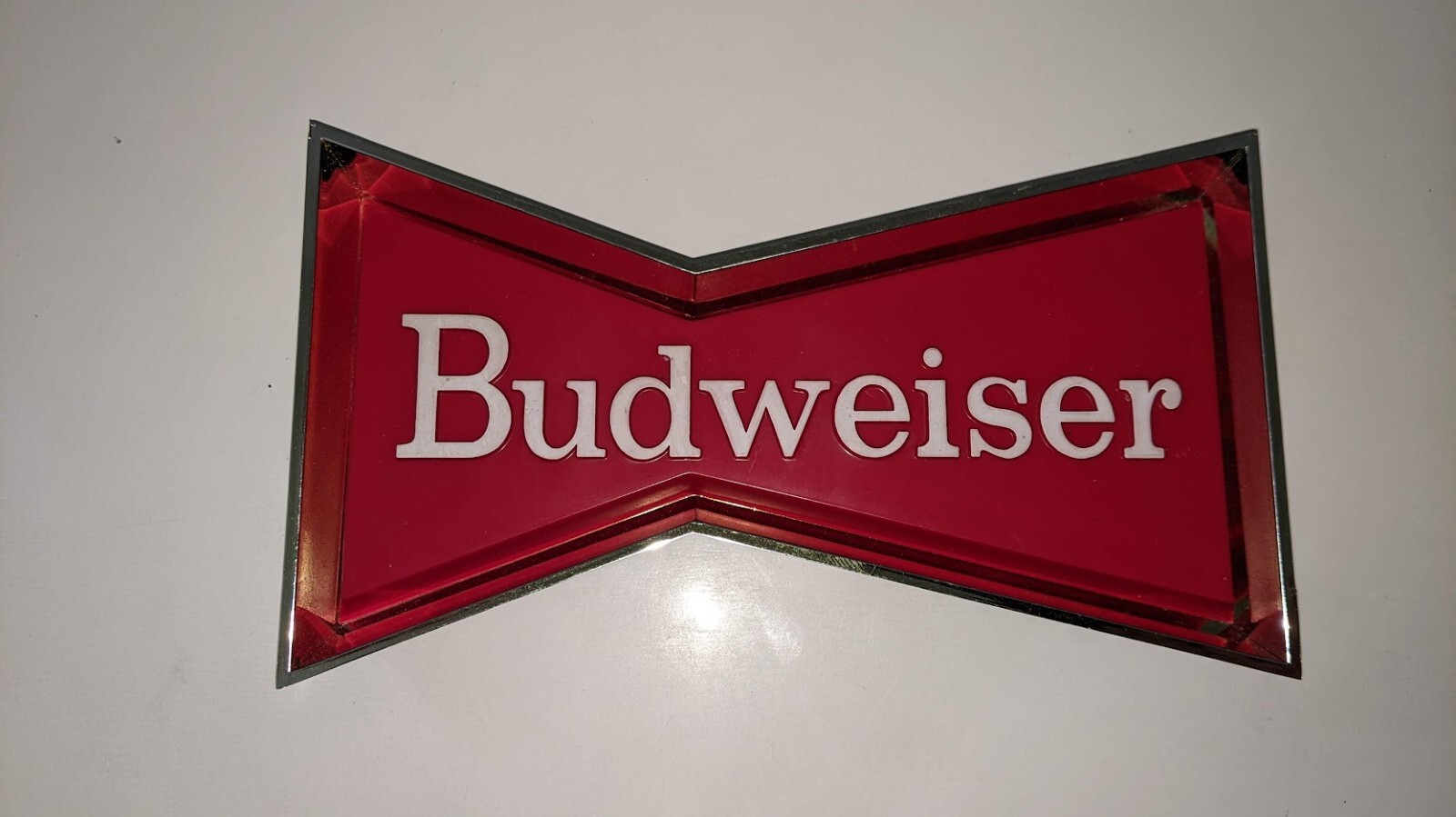 BUDWEISER CAROUSEL BOWTIE with NEW GOLD SURROUND used RED BUDWEISER see ...