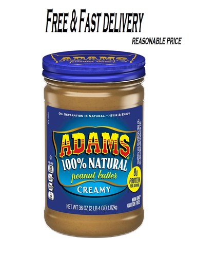 Adams Natural Creamy Peanut Butter, 36-oz Fast delivery | eBay