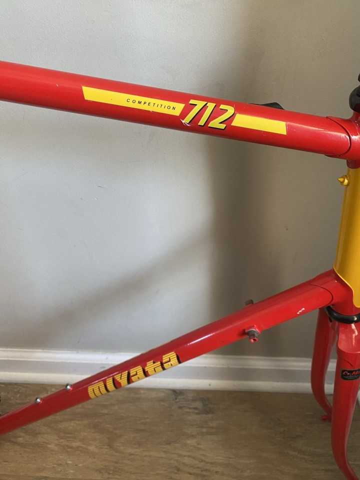 Miyata 712 Competition 61cm rare yellow Red color steel classic vintage ...
