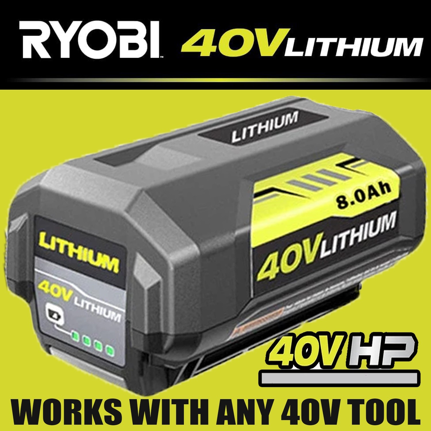 40V Battery For Ryobi 40V 8.0Ah Lithium OP4060 OP4030 OP4050 OP40602 ...