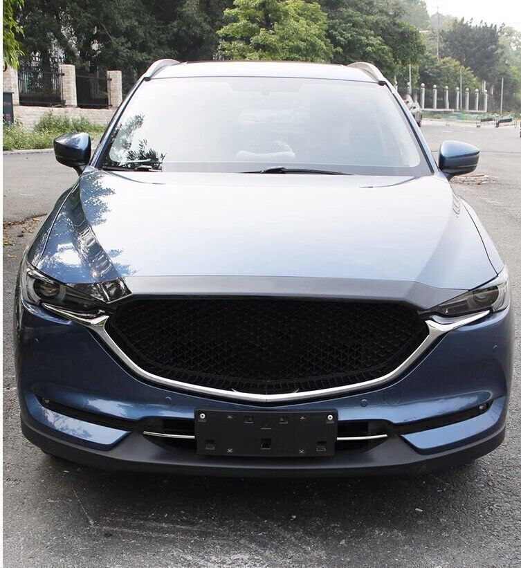 For Mazda CX-5 2017-2024 Carbon Fiber pattern Front Bumper Upper Hood ...