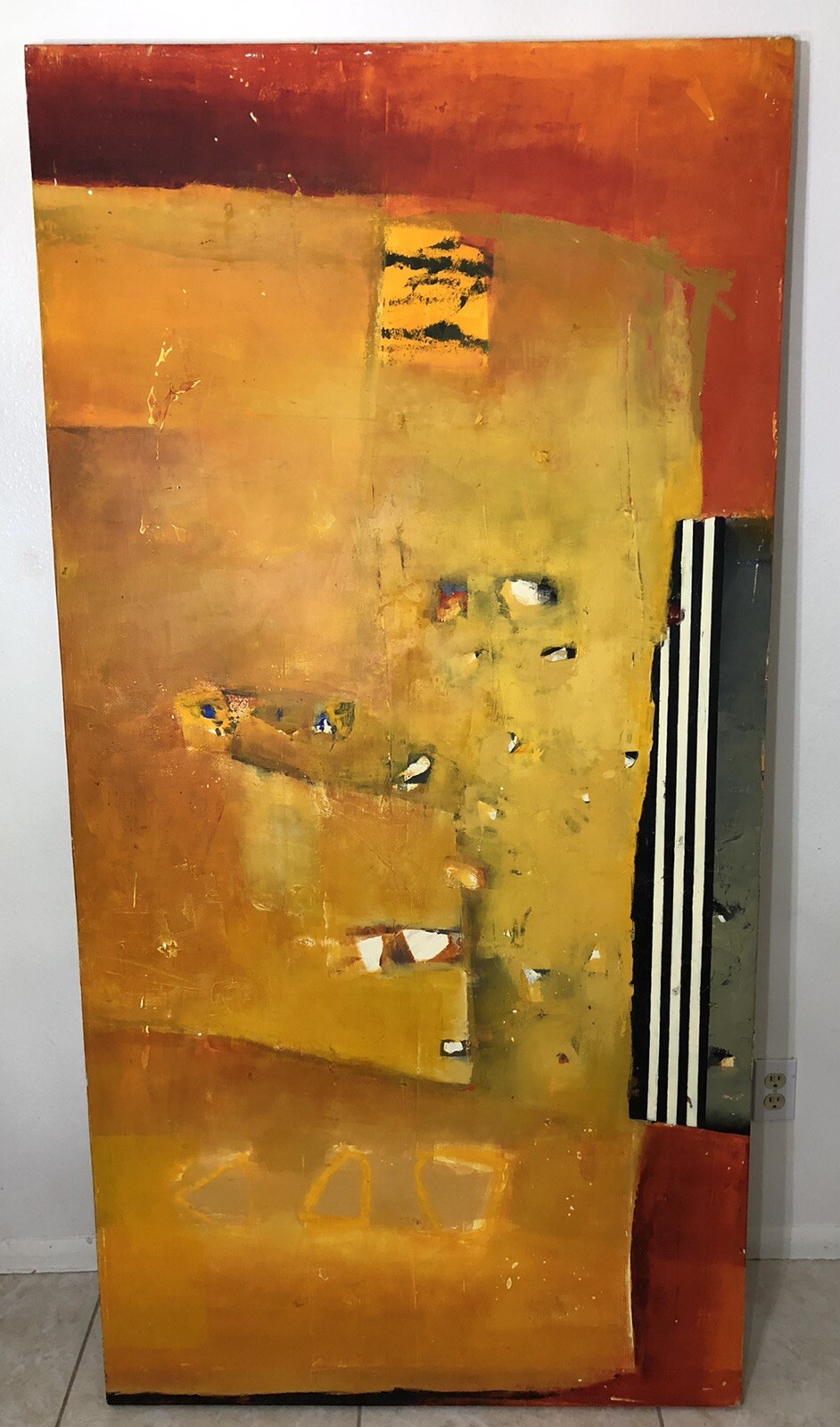 Sharon Booma “Golden Cluster” Original Two Panel Painting Oil & MM 6’x6 ...