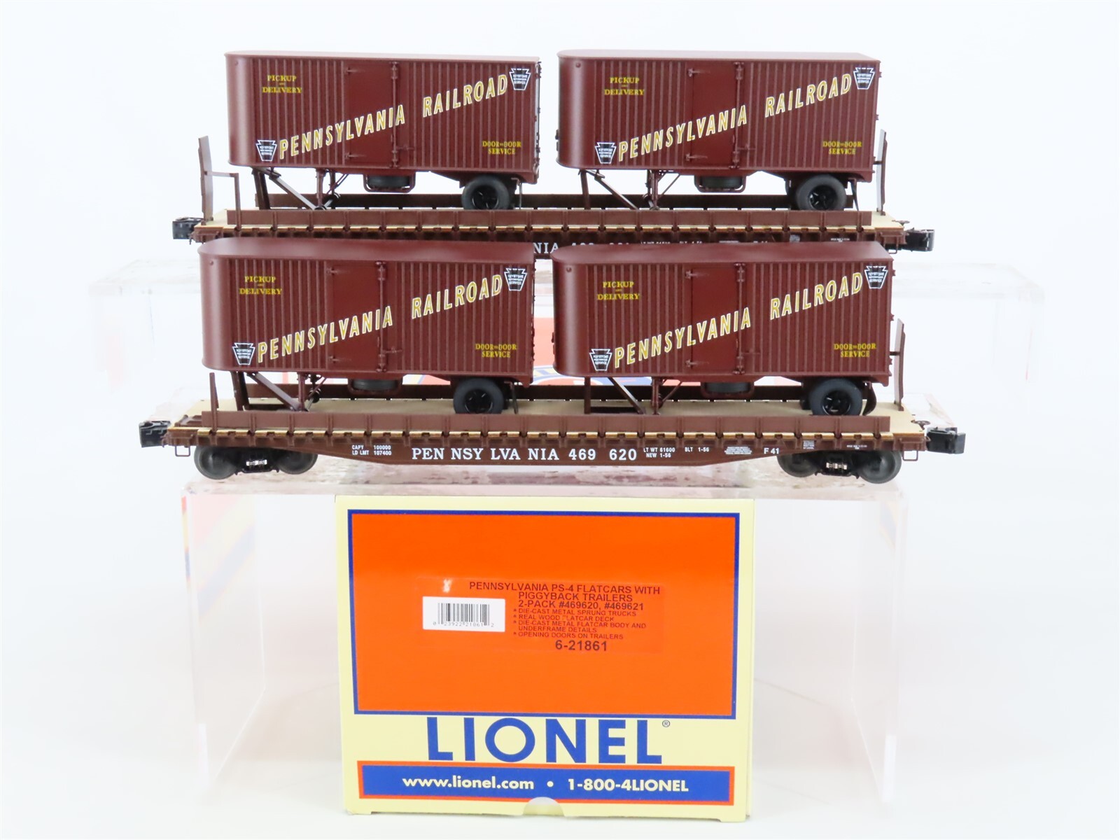 O Gauge 3-Rail Lionel 6-21861 PRR Pennsylvania PS-4 Flatcars w ...