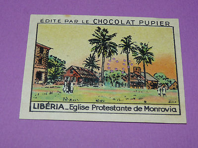 CHROMO LIBERIA N°240 EGLISE PROTESTANTE CHOCOLAT PUPIER AFRIQUE 1938 ...