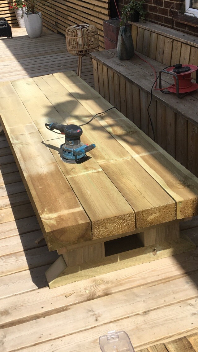 RUSTIC Wooden Sleeper Outdoor/indoor coffee/dining tables sizes up to ...