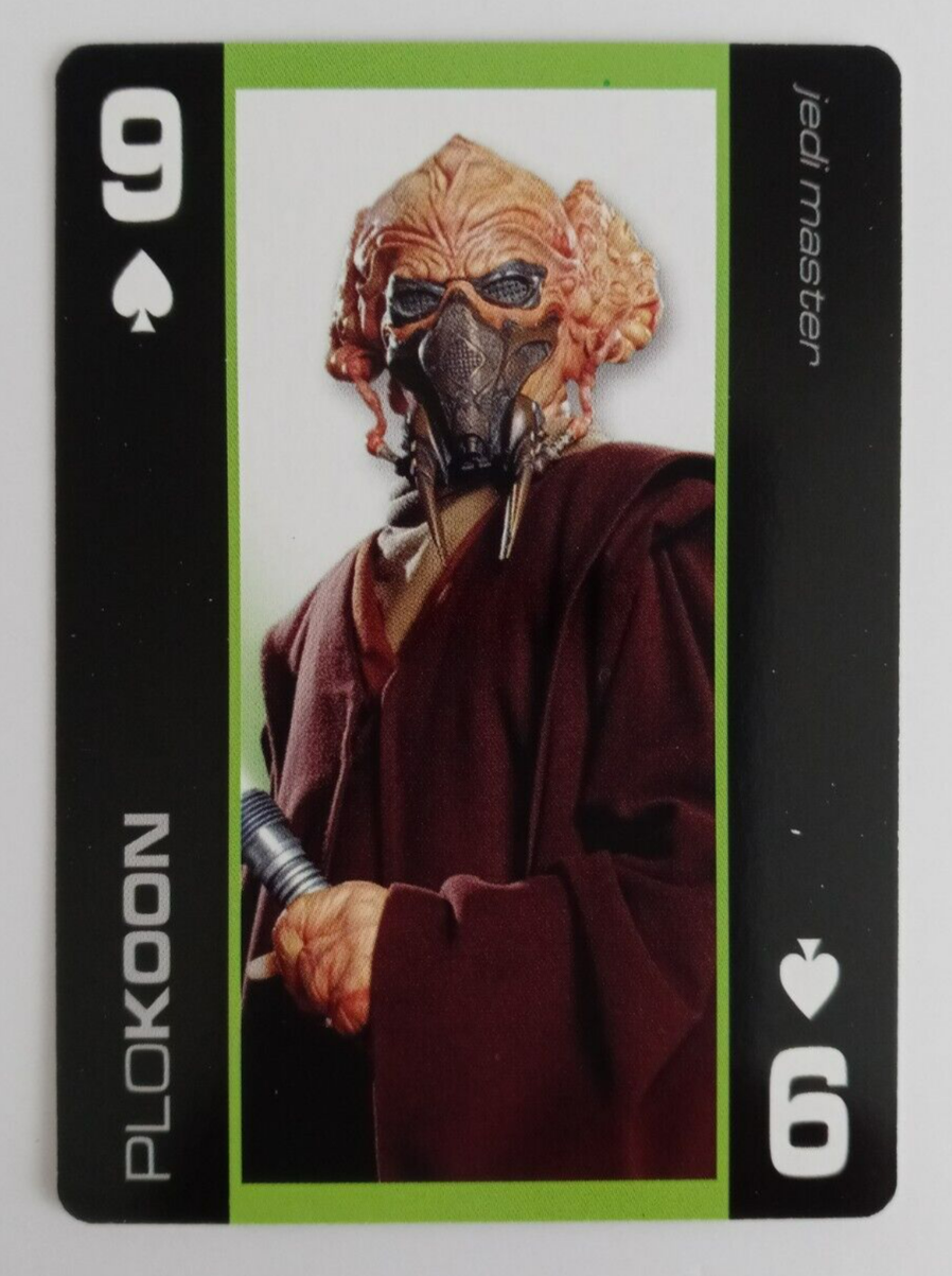 Star Wars Heroes Playing Card Plo Koon 9 Spades | eBay
