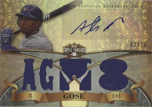 2013 Topps Triple Threads - Autograph Relics #TTAR-AGN2 Anthony Gose ...
