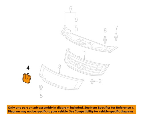 HONDA OEM 2013-17 Accord Coupe Grille Grill-Emblem Badge Nameplate ...