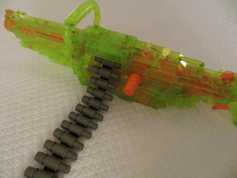 NERF N-Strike Vulcan EBF-25 Sonic Clear Neon Green Gun w/ Ammo Belt | eBay