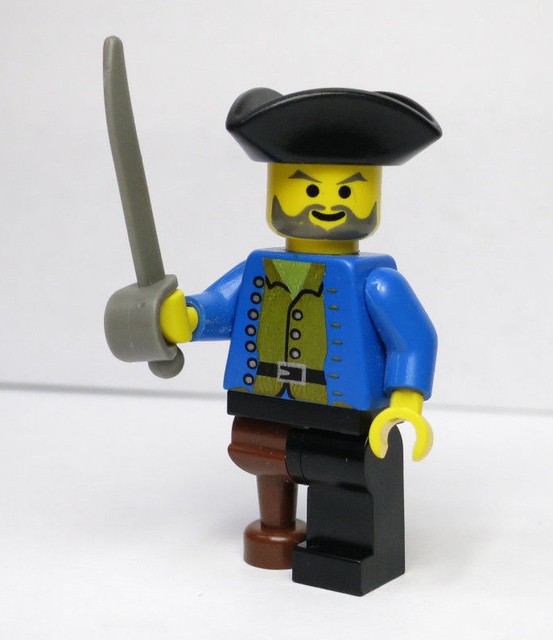 Pirate Peg Leg Blue/Brown Shirt 6248 Pirates LEGO Minifigure Mini ...
