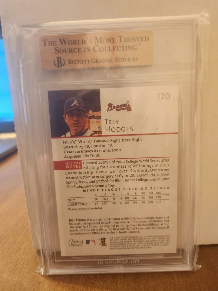 2003 Topps Gallery Baseball Set Break #170 Trey Hodges RC BGS 10 ...