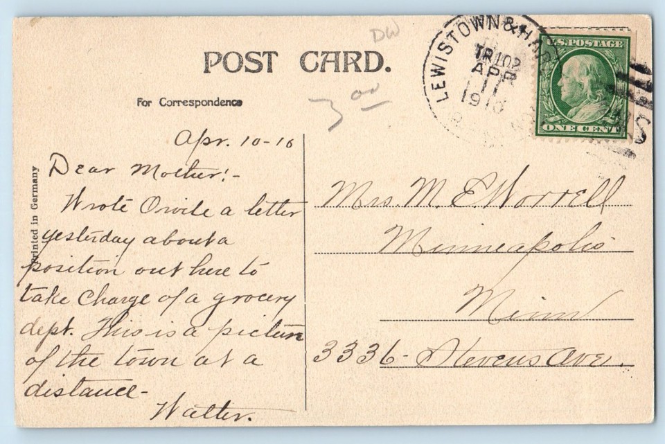Harlowton Montana Postcard Musselshell River Exterior View 1910 Vintage ...