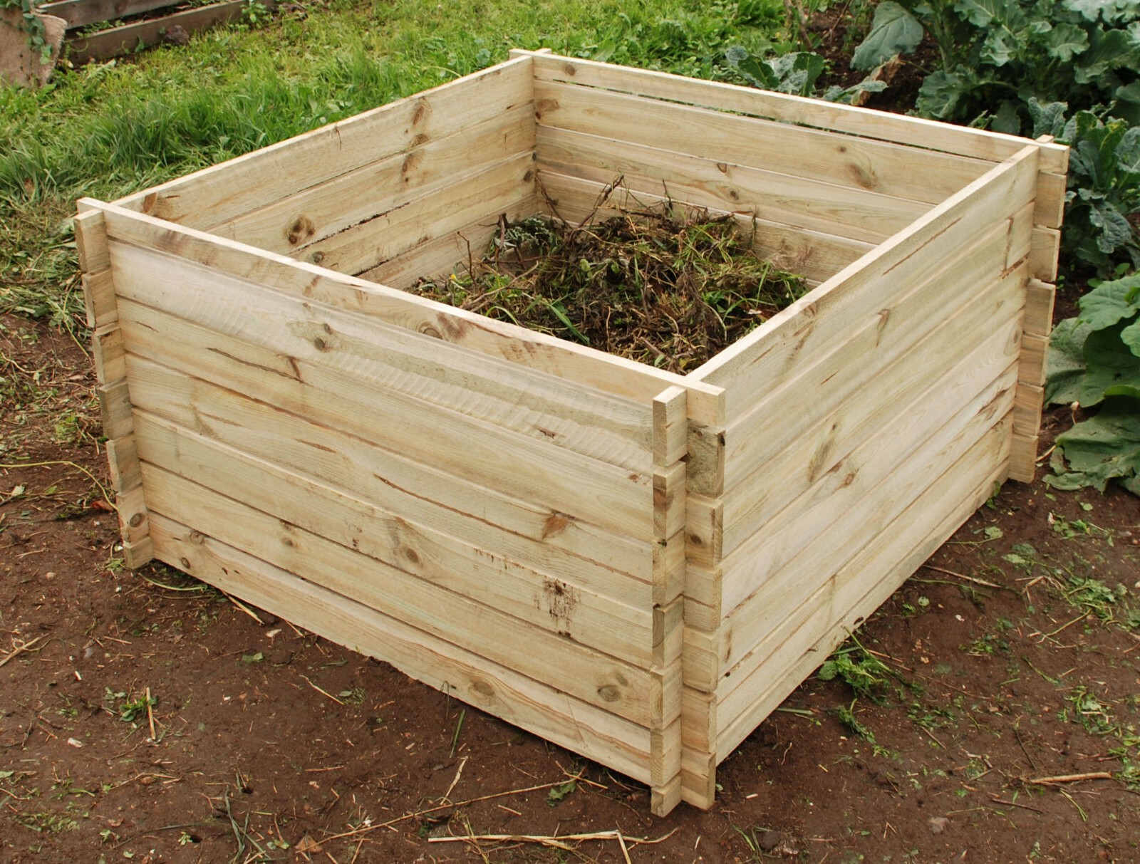 Wooden Compost Bin Composter Garden Waste Bins Composting Large 890L by ...