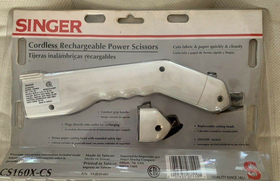 Singer Cordless Rechargeable Power Scissors CS160X-CS - New in Plastic ...
