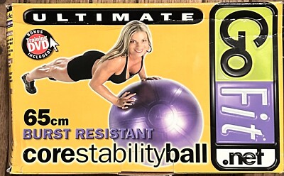 GoFit Ultimate Core Stability Exercise Ball DVD Pump 65CM - NEW in Box ...