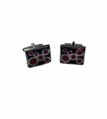 Smart Black & Red Rectangle Cufflinks | eBay