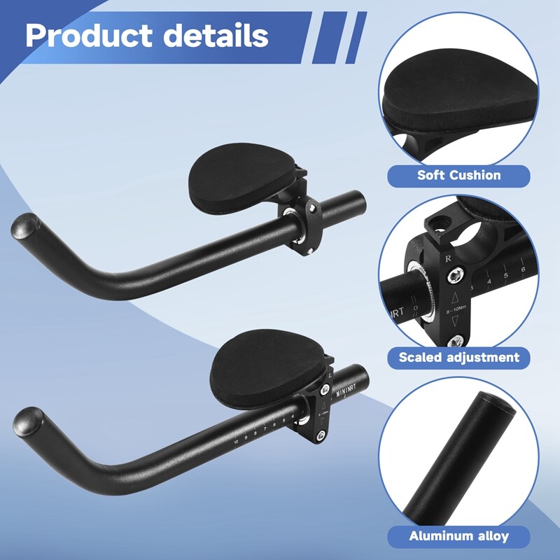 Bike Aero Bars Rest TT Handlebar for Triathlon Time Trial Tri Cycling ...