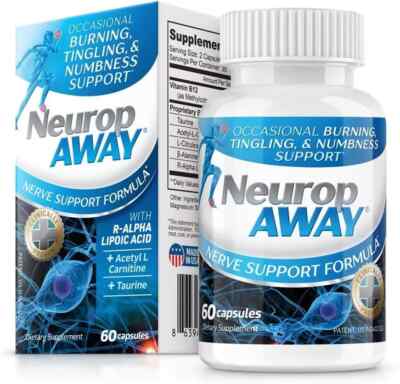 NeuropAWAY Nerve Support Formula 60 Daily Capsules. 60 Count (Pack of 1 ...