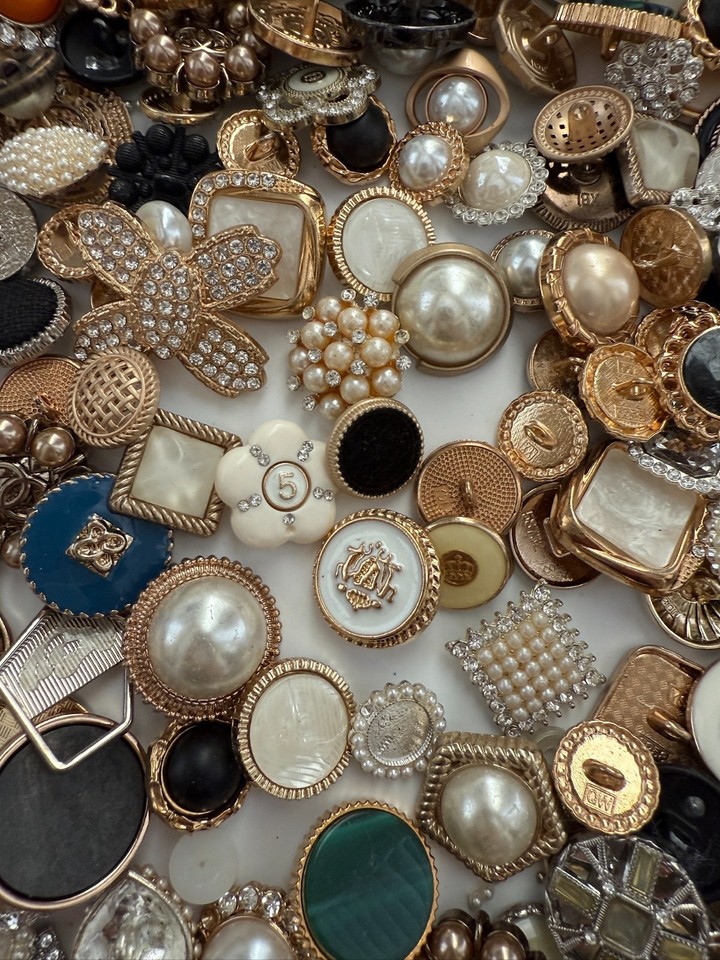 20PC Vintage Rhinestone Gemstone Metal Shank Metal Buttons Assortment ...