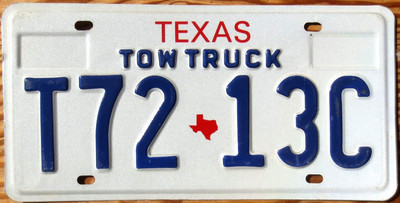 Texas Tow Truck License Plate Number Tag - $2.99 Start | eBay