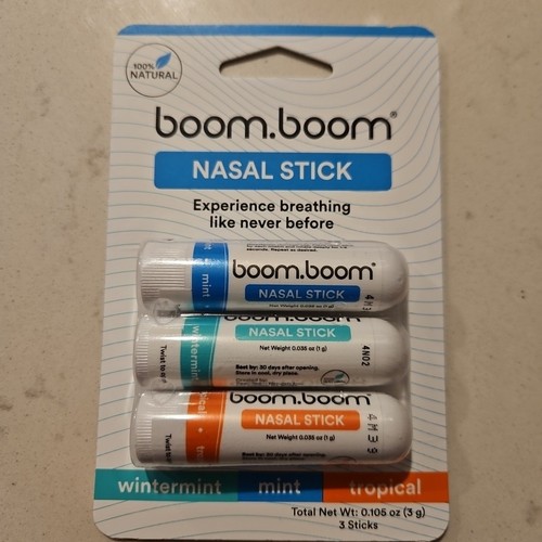Boom Boom Nasal Stick 3 Pack Variety In Pack. wintermint mint and ...