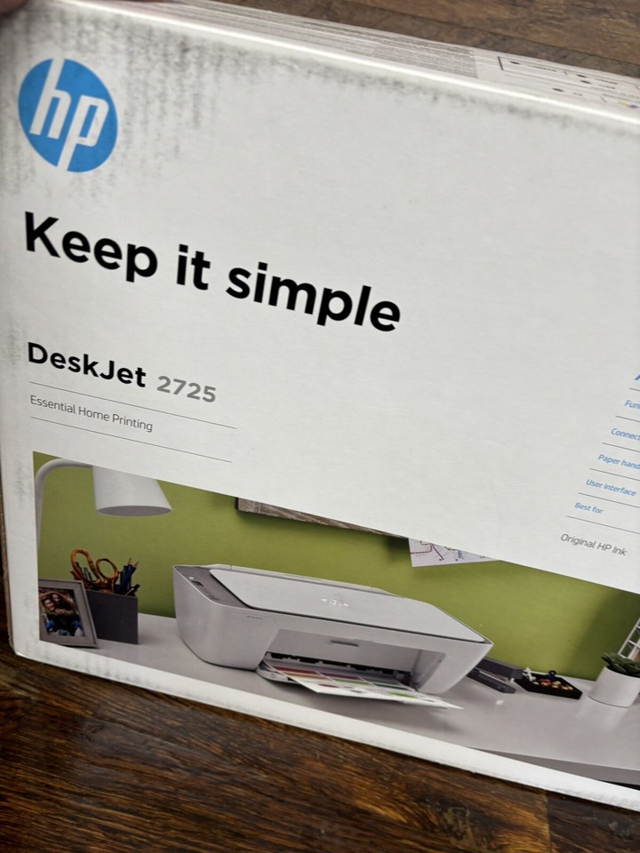HP DeskJet 2725 Wireless All-in-One Color Inkjet Printer NEW OPEN BOX ...