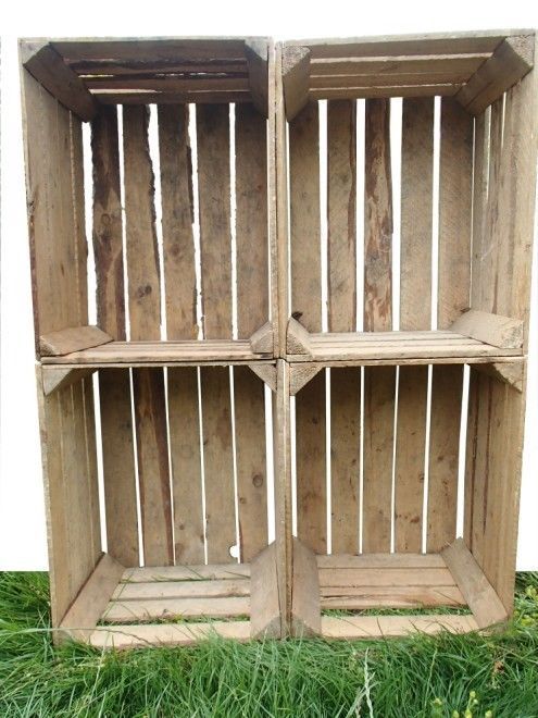 EUROPEAN VINTAGE WOODEN APPLE BOX / CRATE - SHELVES STORAGE BOOKCASE ...
