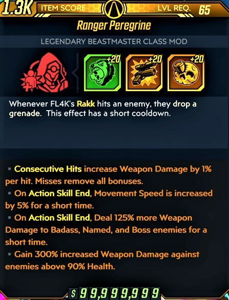 (XBOX) Borderlands 3 MODDED Ranger Peregrine Level 65 KRIEG DLC | eBay