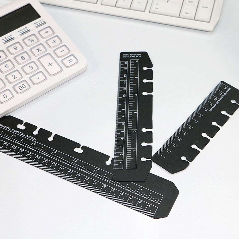 3 Pcs Planner Page Marker Ruler for Binder Separator Books PVC Rulers ...