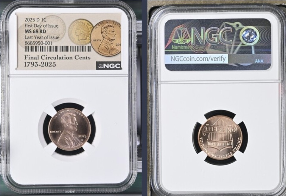 2025 D Lincoln SHIELD 1c Cent Penny NGC MS68 RD First Day Issue FDI ...