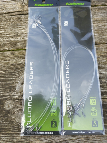 1 pack(5pcs) x Kalipso fishing Fluoro Leaders 25 or 30 cm 0.60 mm | eBay