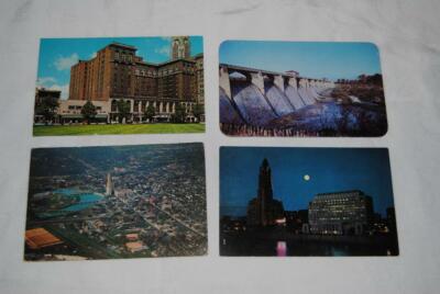 (4) VINTAGE POSTCARDS from COLUMBUS, OH – O’Shaughnessy Dam, Neil House ...