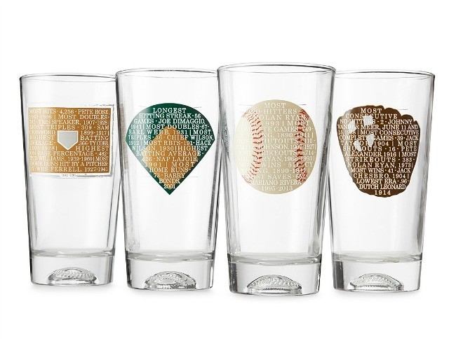 MLB Record Breaking Pint Glasses Baseball Hitting and Pitching Stats ...