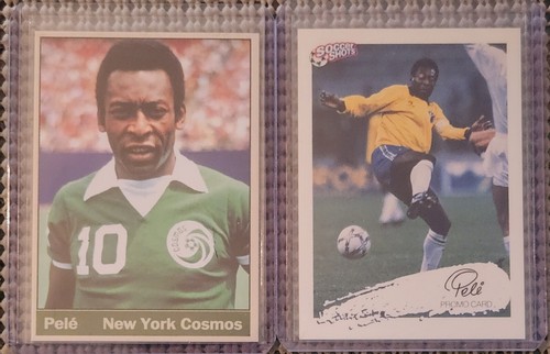 LOT 2 CARDS: 1991 Soccer Shots Pele Promo Card & 1977 Monarch Corona NY ...