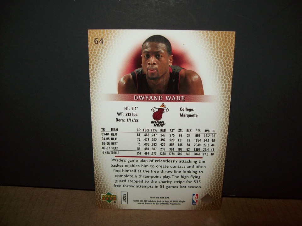 2008 SP Authentic Dwayne Wade Card #64 | eBay