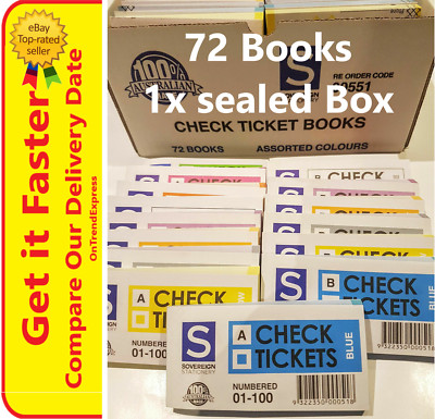 72 x Sovereign Raffle Tickets Check Books Box Door Prize Colours ...