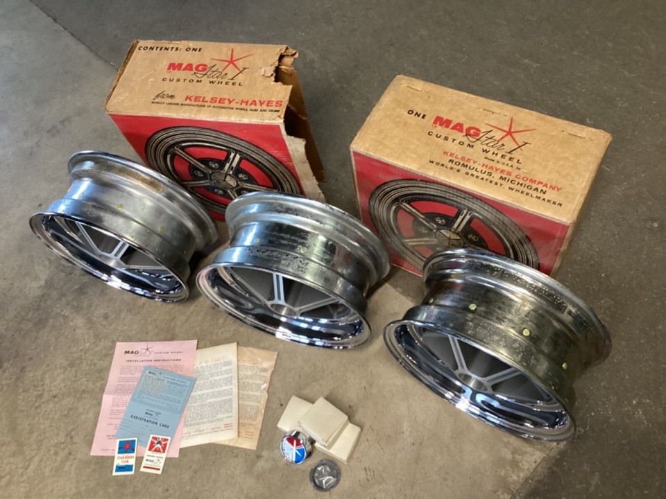 1966 Kelsey-Hayes Magstar I 14x6 5 Spoke Wheels Rims | 5x120.65 Bolt ...