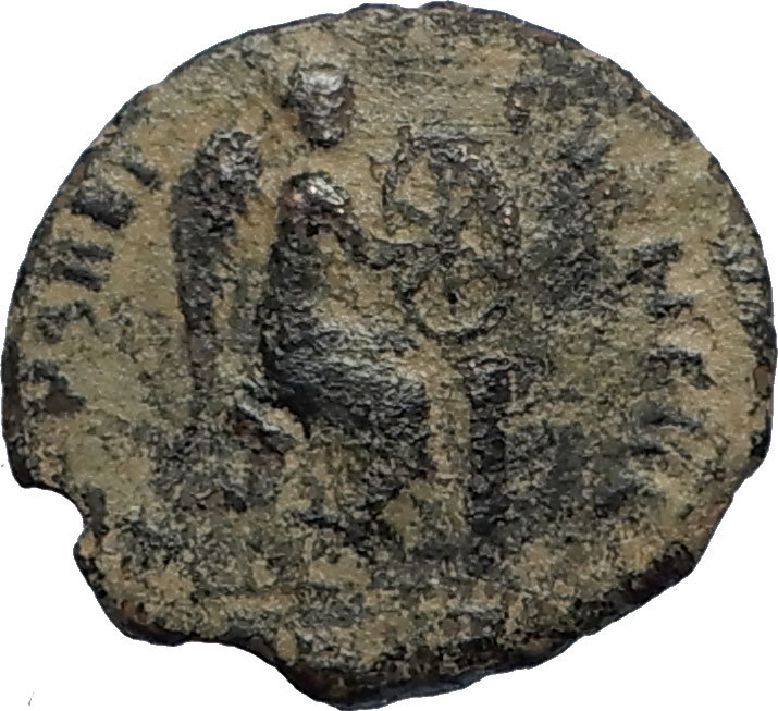 EUDOXIA Arcadius Wife 401AD Authentic Ancient Roman Coin VICTORY CHI ...