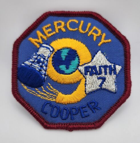Vintage NASA Mercury 8 Faith 7 Cooper Embroidered Patch New Mr Ale | eBay